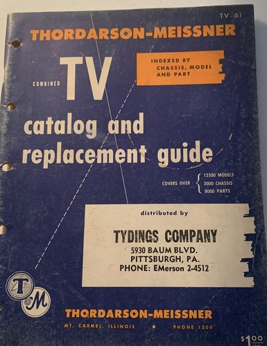 Vintage Thordarson-Meissner TV Catalog & Replacement Guide A35 | eBay