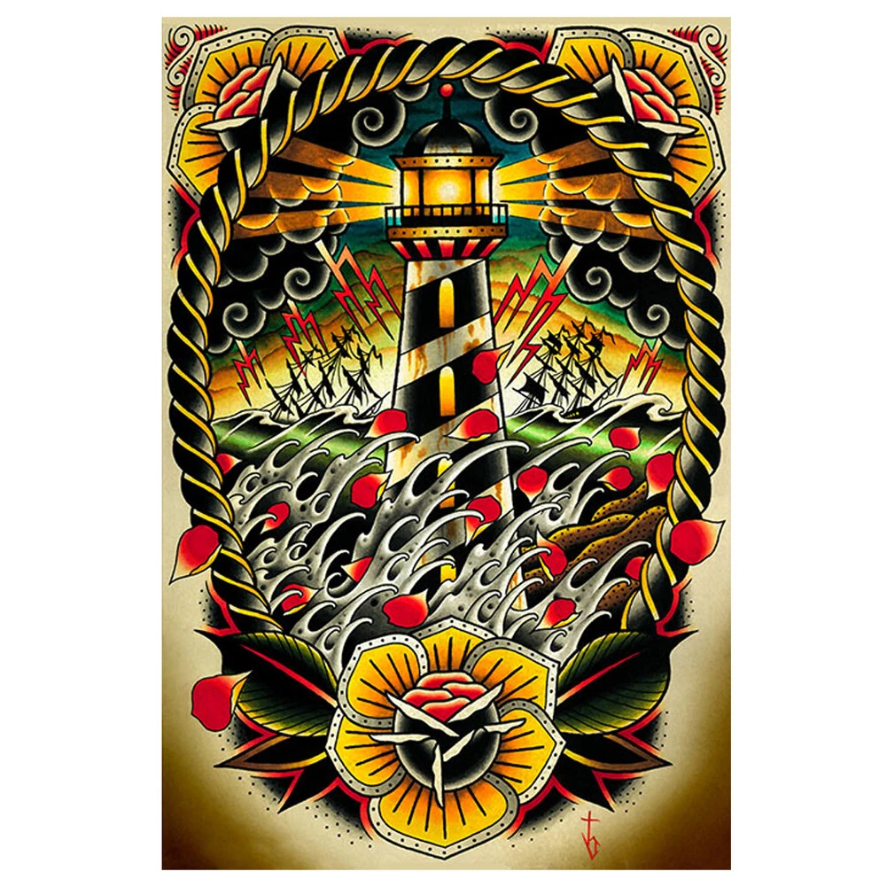 Traditional Lighthouse Tattoo Designs