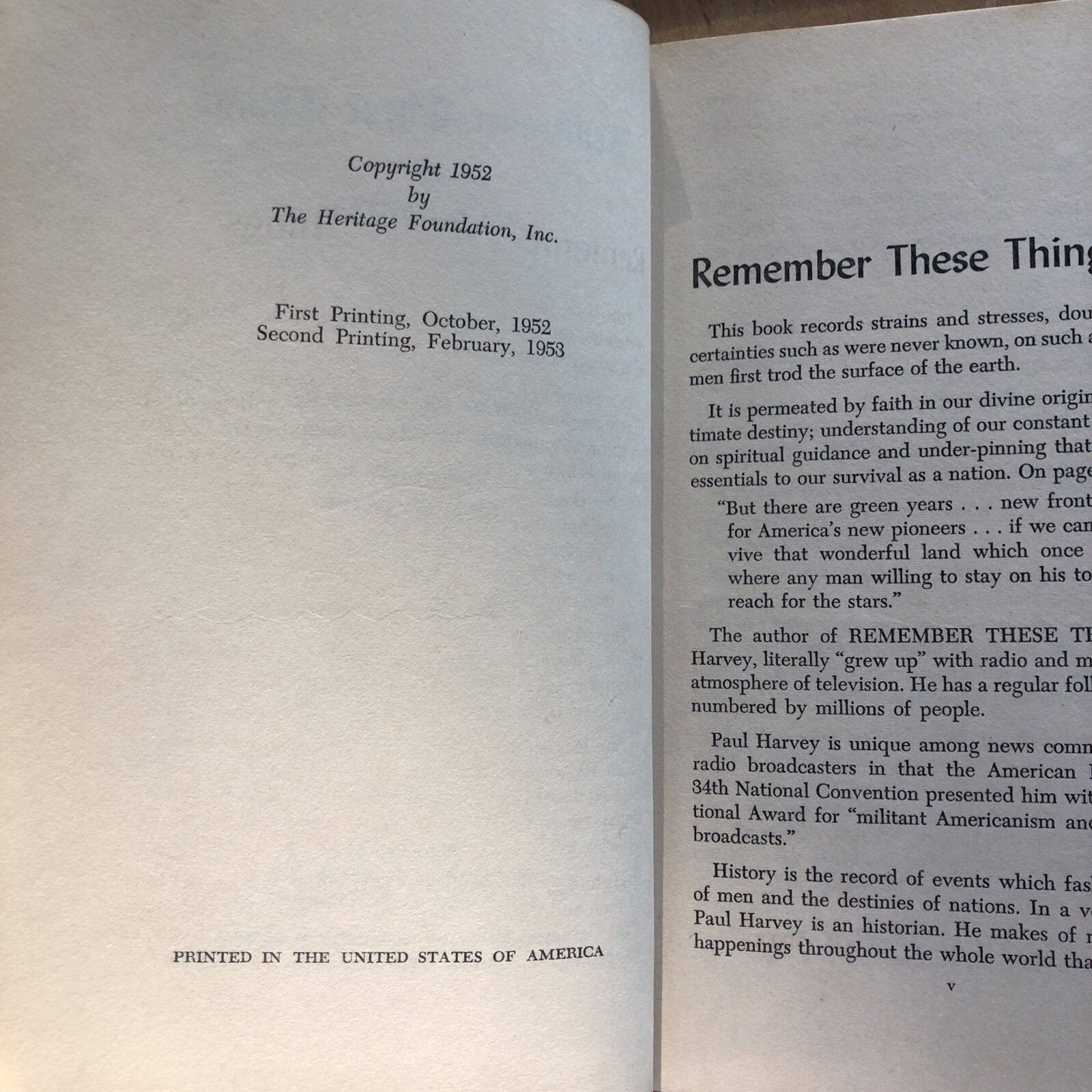 Remember These Things - By Paul Harvey 1952 1953 With Dust Jacket | eBay