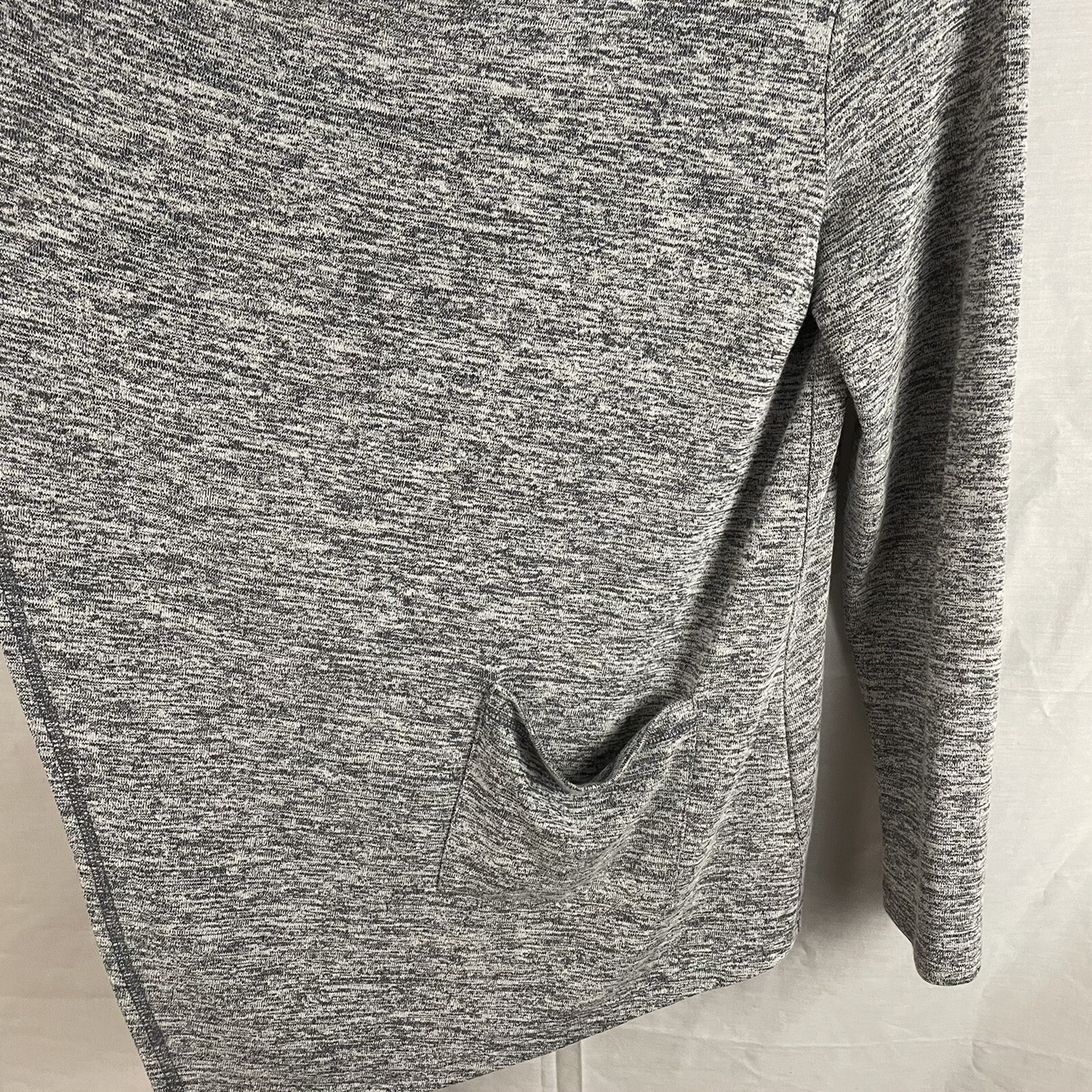 LOGO by Lori Goldstein gray waterfall cardigan with p… - Gem