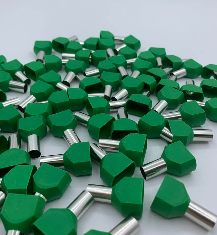 10-1000 Double Wire Ferrule 22-6 AWG Dual Bootlace Ferrules Twin ...