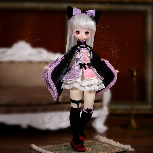 1/4 BJD Ball Joint Doll Lovely Cartoon Girl with Face Makeup Dress Full ...