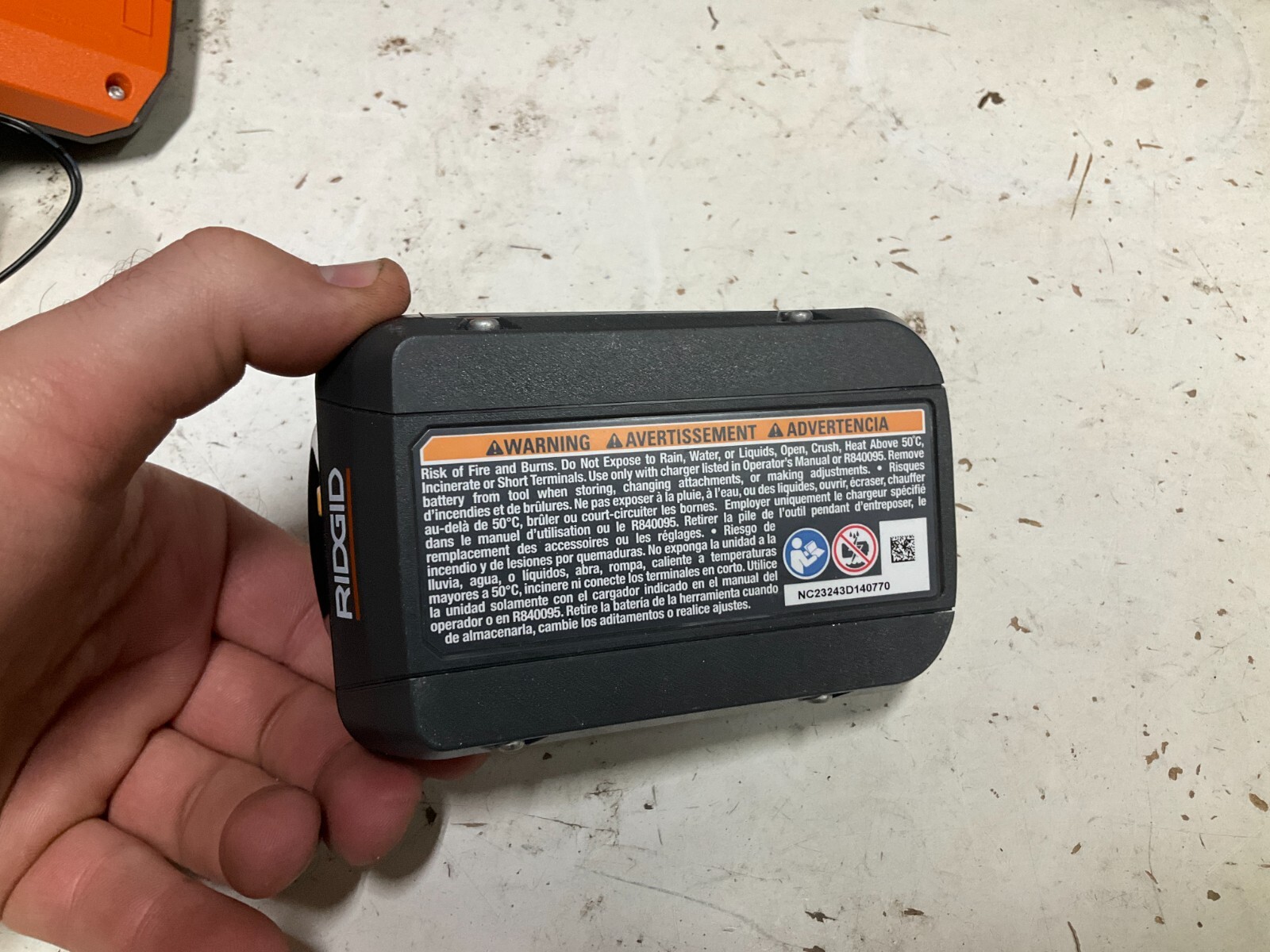 USED Ridgid R87002 18V Lithium-Ion Hyper Octane 2.0Ah Power Tool ...