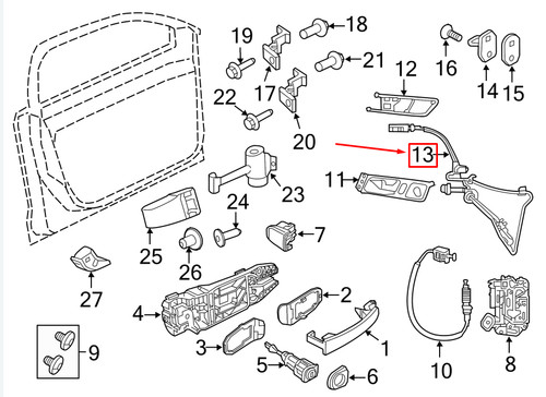 NEW VW JETTA MK6 16 FRONT DOOR LOCK LATCH CABLE 5C6837085C 5C6-837-085 ...