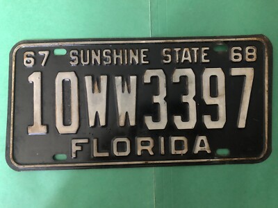 1968 Vintage Florida License Plate | eBay