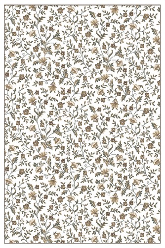 Ivory Leaves Vines Petals Traditional-Persien/Oriental Area Rug ...