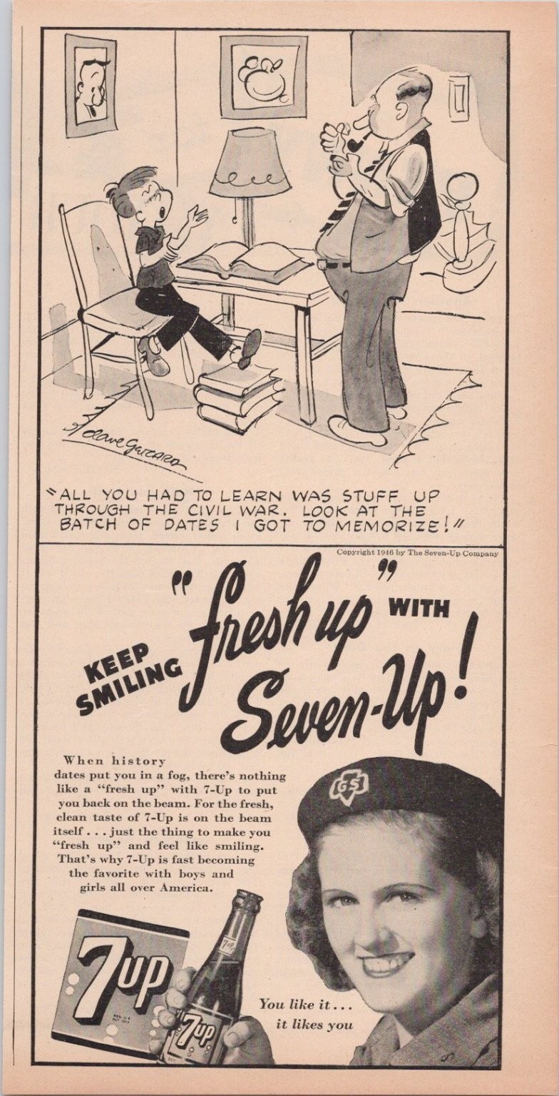 Seven-Up 1946 Vintage Magazine Ad Dave Gerard Cartoon Girl Scout ...