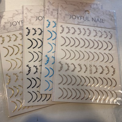 Nail Stickers Decals Line Tips Design Adhesive Sliders Joyful Nail | eBay