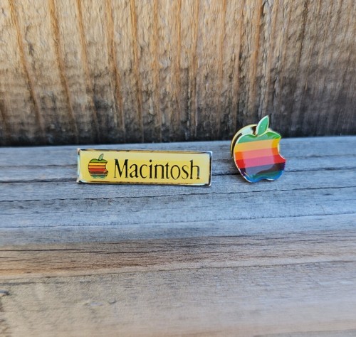Vintage Apple, Macintosh Computer Rainbow Enamel Logo Lapel Pin lot Of ...