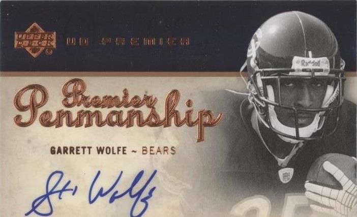 2007 UD Premier - Penmanship Garrett Wolfe #PP-GW Bronze /99 (AU, RC ...