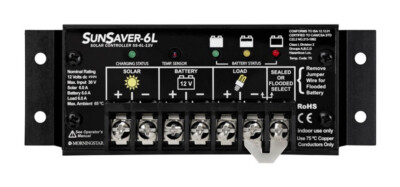 Morningstar SS-6L-12V SunSaver 6 Amp 12 Volt Solar Charge Controller ...