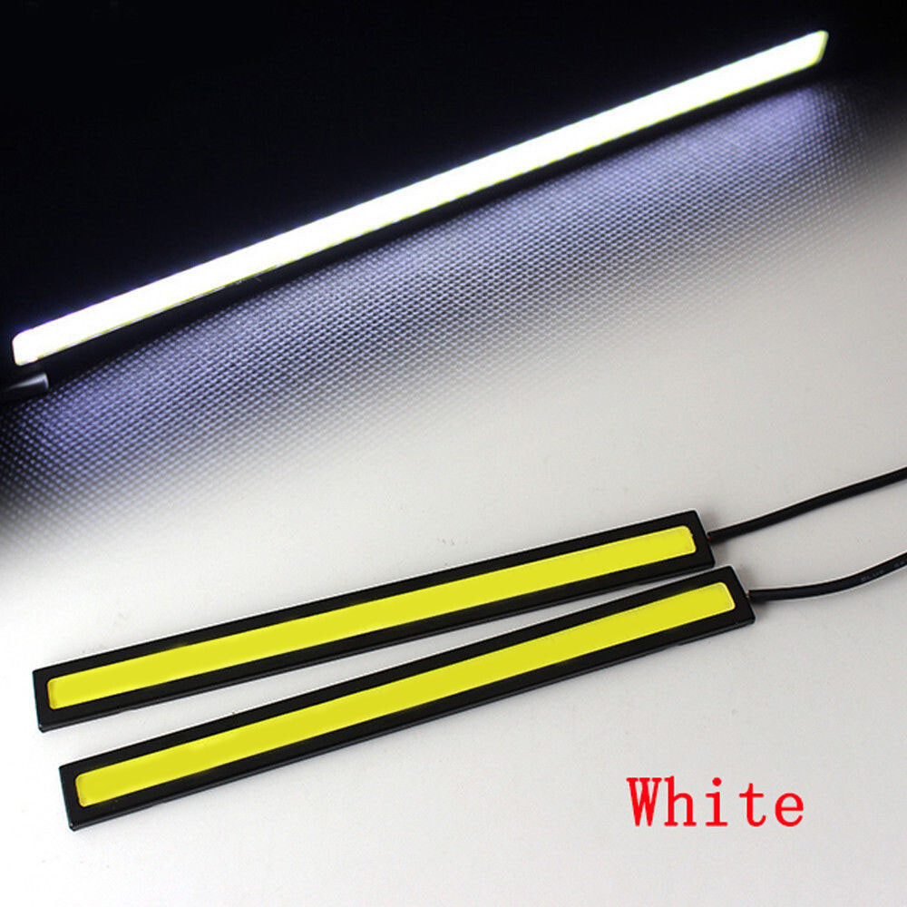 4PCS 12V LED STRIP DRL DAYTIME RUNNING LIGHTS FOG COB CAR LAMP DRIVING ...