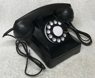 Vintage 1950s WESTERN ELECTRIC 302 BLACK Rotary Dial Desk Table Top ...