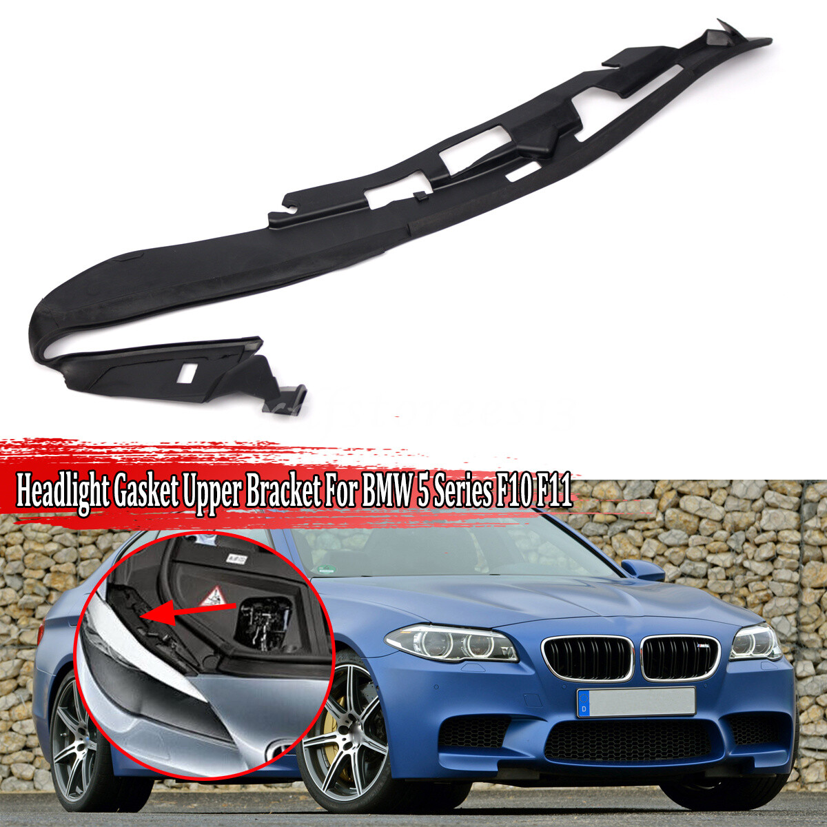 Right Front Headlight Gasket Upper Bracket 63117240368 For BMW F10 F11 ...
