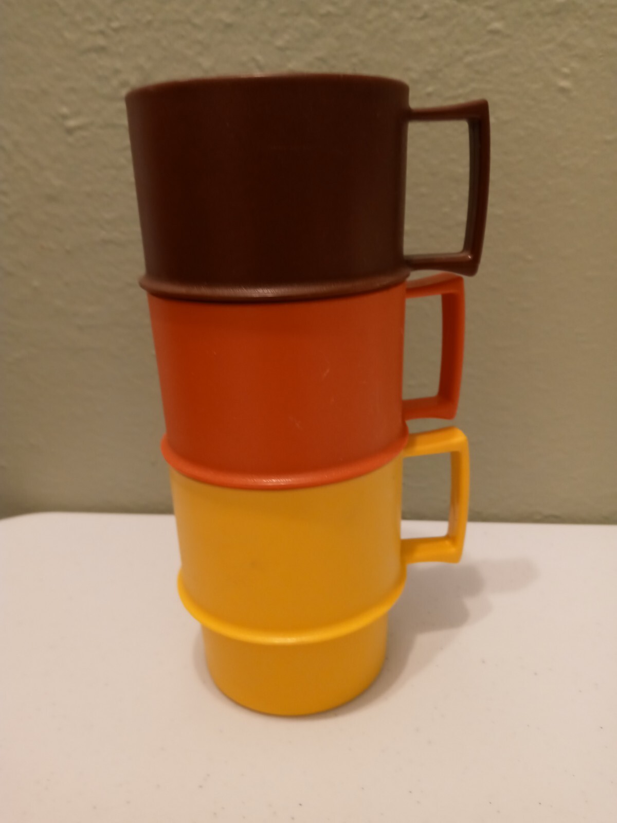 Set of 3 Vintage Tupperware #1312 Stackable Cups, Autumn/Fall Harvest ...