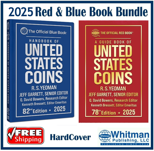 New 2025 Red Book Price Guide For US Coins + Blue Book HARDCOVER DEAL ...
