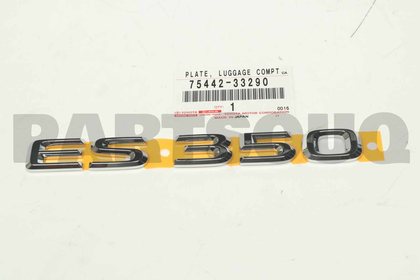 7544233290 Genuine Toyota PLATE, LUGGAGE COMPARTMENT DOOR NAME, NO.2 ...