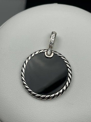 Authentic DAVID YURMAN elements pendant black onyx mother of pearl and ...