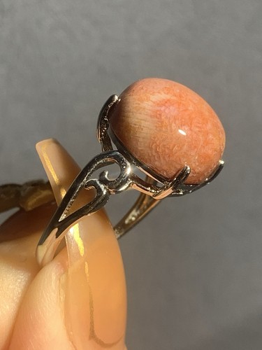 Natural Petoskey Stone/Silicified Coral Fossil Flower Agate Ring ...