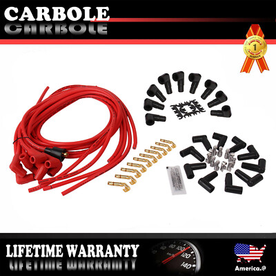 8mm Spark Plug Wire Cable Set Kit Spiral Core for Chevy SBC BBC Small ...
