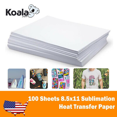 Koala Sublimation Paper 8.5x11 100 Sheets for Inkjet Heat Transfer Mugs ...
