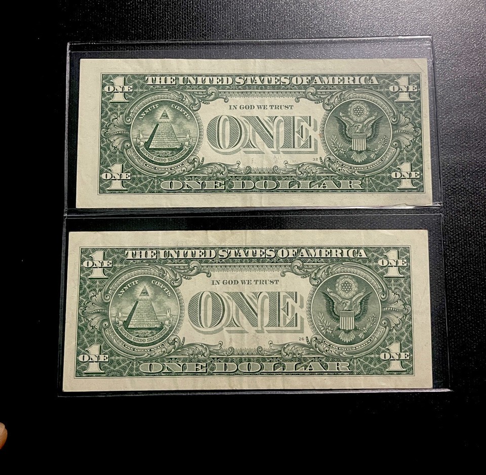 2017 Lot Of 2 Rare $1 One Dollar Bill Notes Off Center Error | eBay