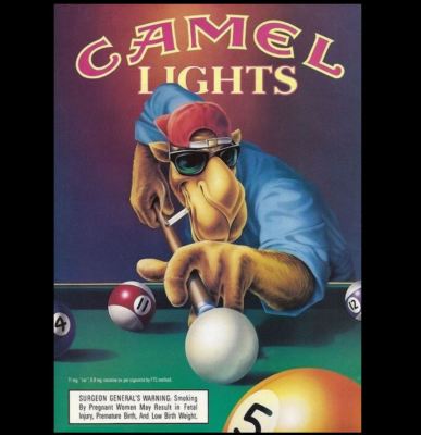 Joe Camel Cigarettes Ad PHOTO Joe Camel Lights Bar Sign Pool Hall Table ...