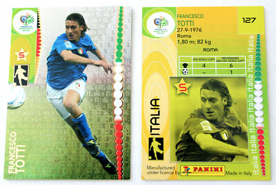 Panini Soccer Card Francesco Totti Italy No. 127 FIFA World Cup Germany ...