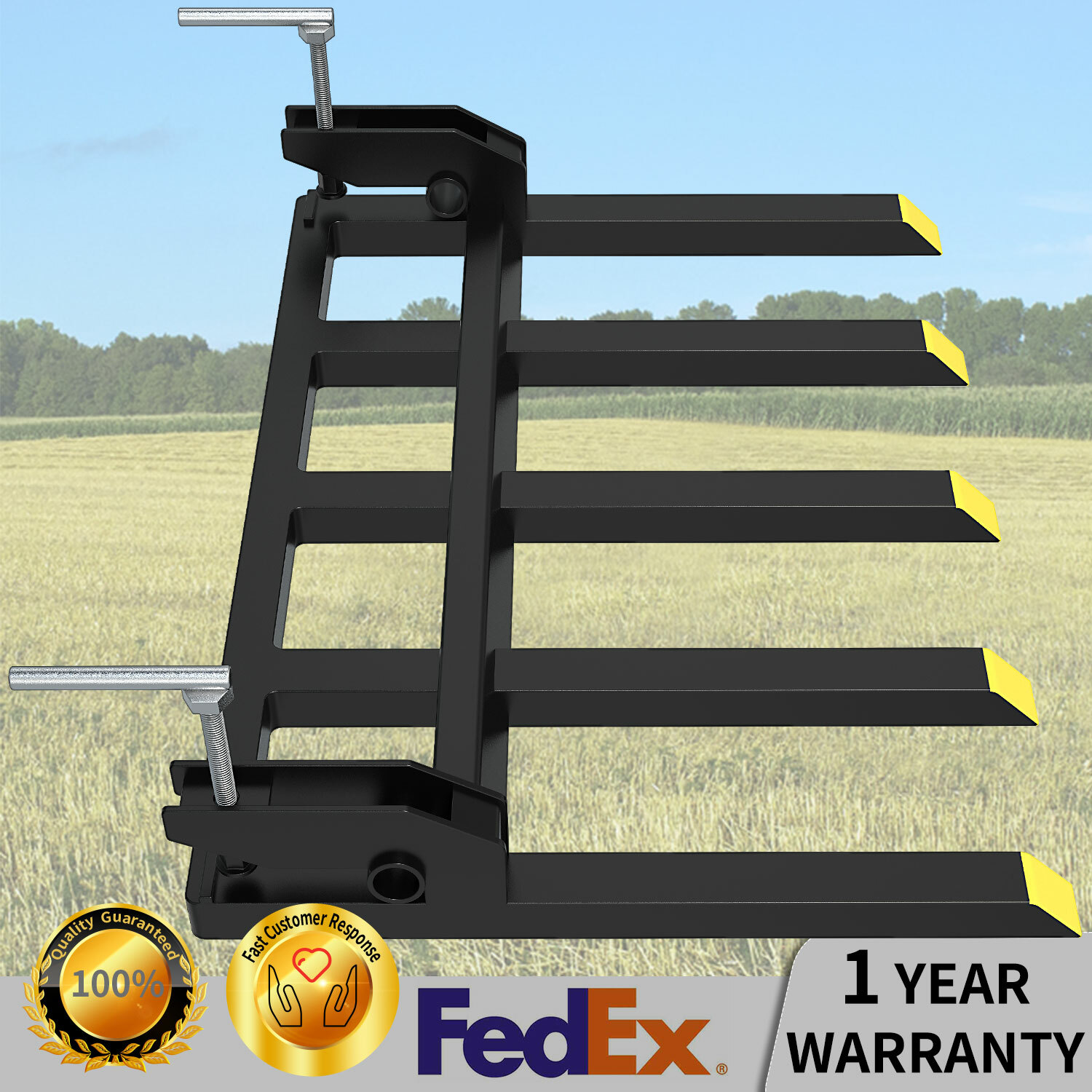 42" Heavy Duty Debris Fork for Tractor Skid Steer Buckets Clamp on ...