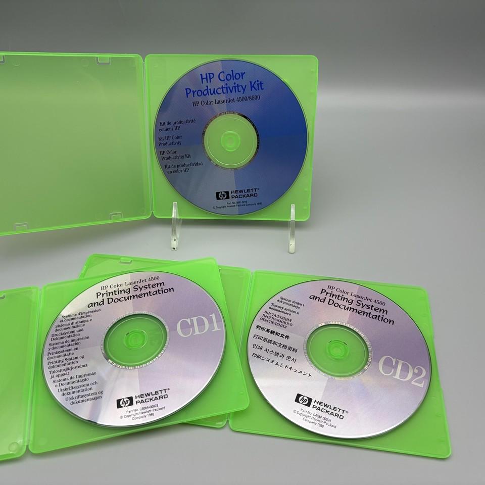 Vintage 1998 HP Color LaserJet 4500/8500 Software CDs Printing System ...