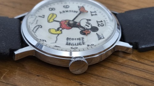 Vintage 70's Bradley Mickey Mouse Pie Eye Fat Boy Swiss Made Watch ...