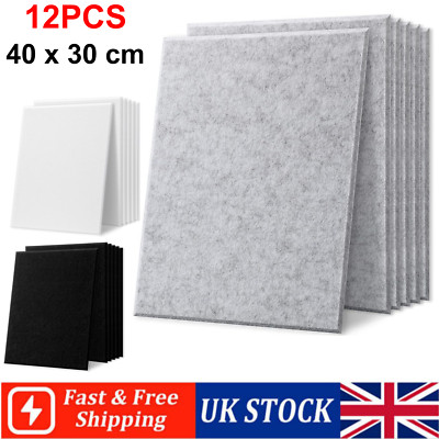 12x Acoustic Wall Panel Tiles Studio Sound Proofing Insulation Self ...