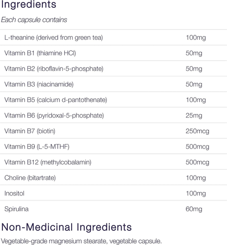 Synergy B-Complex with L-Theanine Vegi Capsules, 60 Count 711181106688 ...