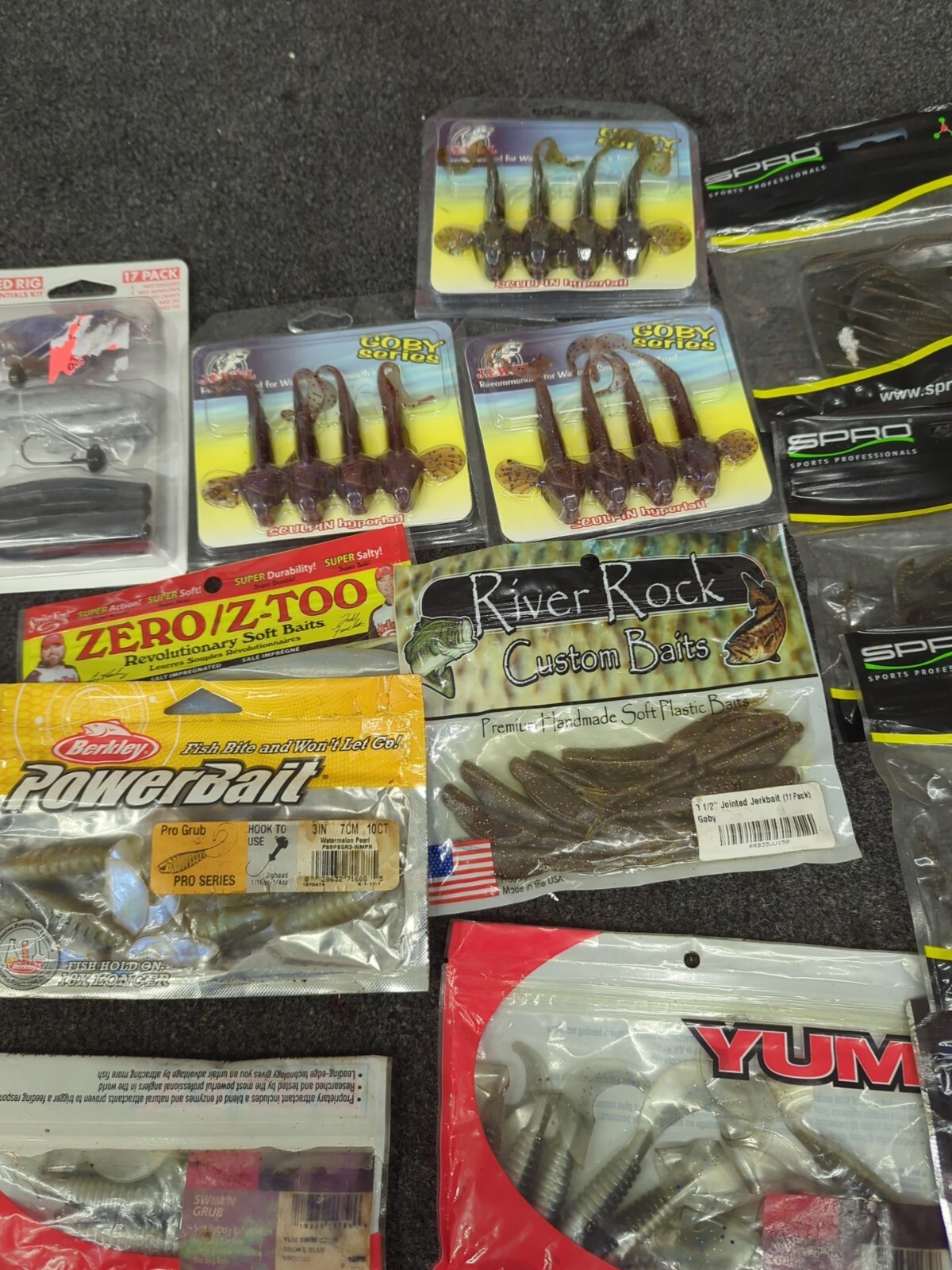 Lot Of Bass Fishing Ned Rig Drop Shot Baits Yum Ned Berkeley River Rock ...