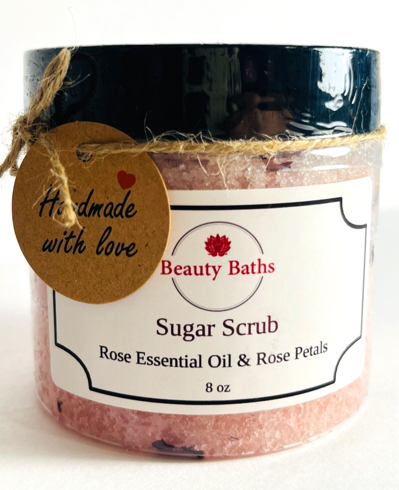 Rose Sugar Scrub & Rose Petals Body Scrub holiday gift for her handmade ...