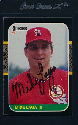 1987 Donruss #293 Mike Laga Cardinals Signed Auto *38321 | eBay