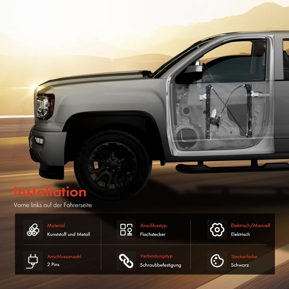 Alzacristalli Elettrici Senza Motore Anteriore SX per Mercedes-Benz ...