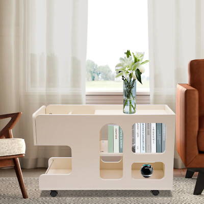 3-Tier Mobile Trolley Sofa Side Table w/ Wheels Rolling Cart Storage ...