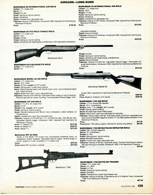 1993 Print Ad of Marksman Model 58-S 60 1790 Air Pellet Gun Rifle | eBay
