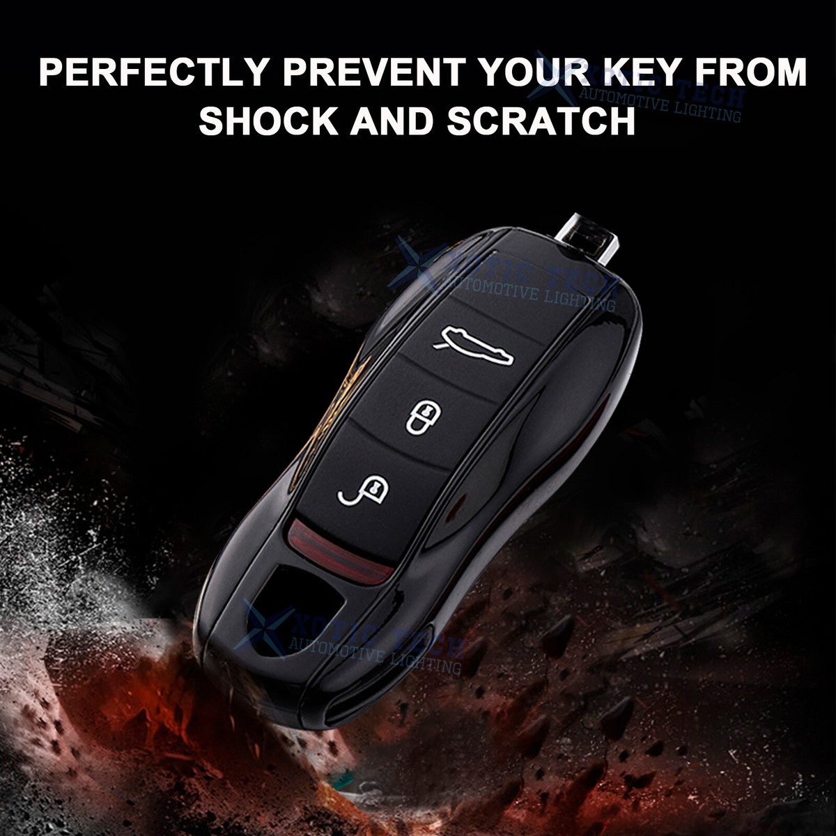 Porsche Key Fob Shell IJDMTOY Gloss Metallic Carbon Fiber Key Fob Case ...
