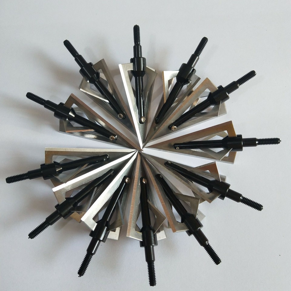 12PCS Archery Sharp Arrowheads 125 Grain Compound Bow Crossbow ...