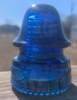 Vintage Cobalt Blue Glass Insulator Hemingray Number 19 Made In USA SEE ...