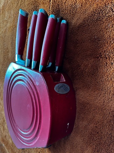 Fiesta Red Knife Block with 8 Knives & Sharpener Set | eBay