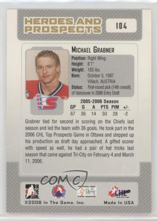 2006-07 ITG Heroes and Prospects Spring Expo /10 Michael Grabner #104 | eBay