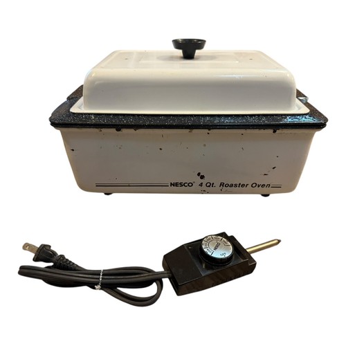 Vintage Nesco 4 Qt Roaster Oven Portable White Wisconsin USA Metal Ware ...