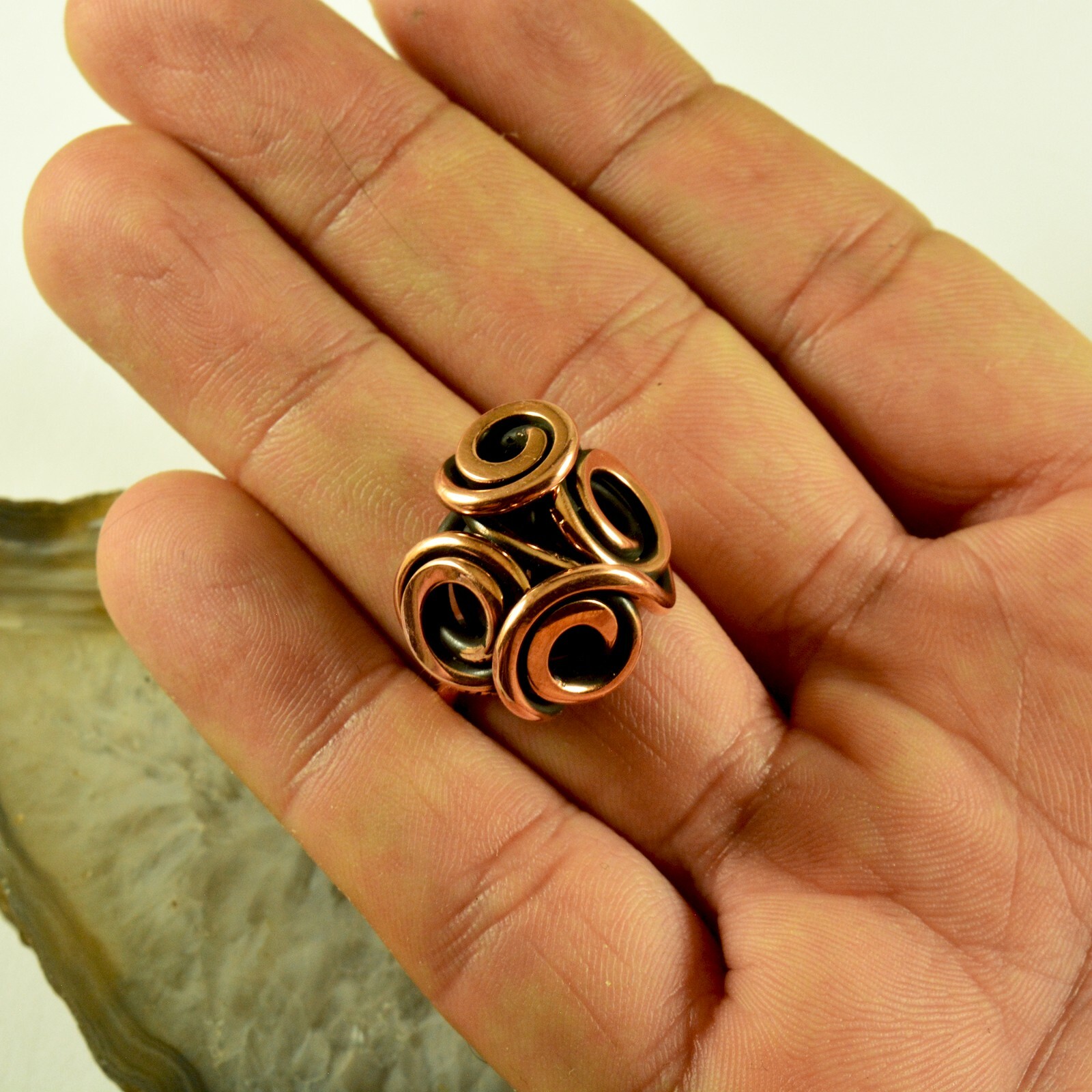 Antiqued Copper Wire Wrapped Ring Any Size Mba Handmade Artisan Jewelry ...
