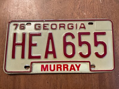 1976 Georgia License Plate Tag Murray HEA 655 | eBay