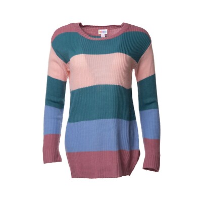 Lularoe MARIAH Pink Teal Blue stripes Long Sleeve Sweater Top Sz 3XL ...