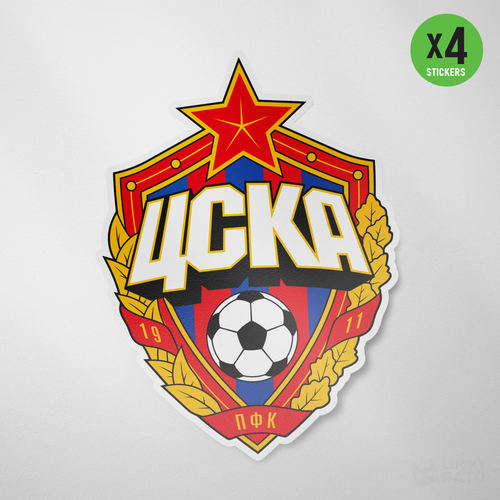 CSKA Moscow Russia 4 Pack Sticker Vinyl Decal Football Soccer ЦСКА ...