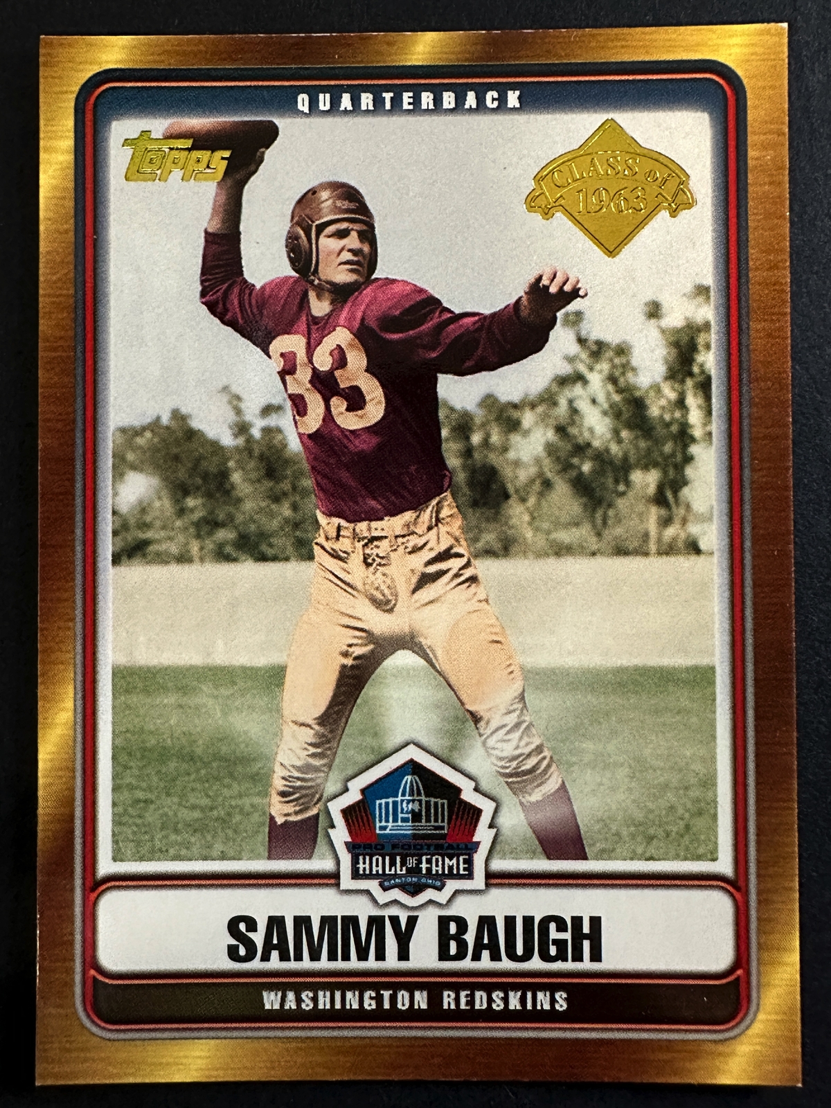 Sammy Baugh 2006 Topps Hall of Fame Tribute Washington Redskins #HOFT ...